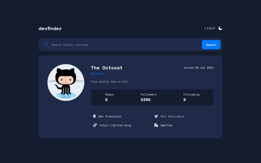 Frontend Mentor Github User Search Using React 馃悾 Coding Challenge