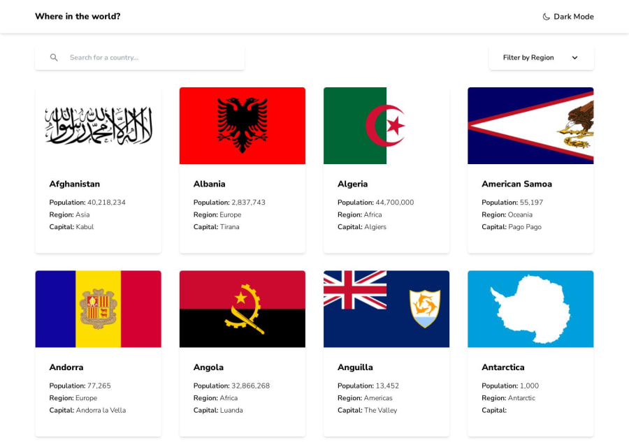 Frontend Mentor Country List Apps Using Rest Countries Api Coding