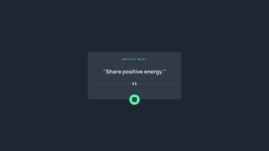 Frontend Mentor Advice Generator App Coding Challenge Solution