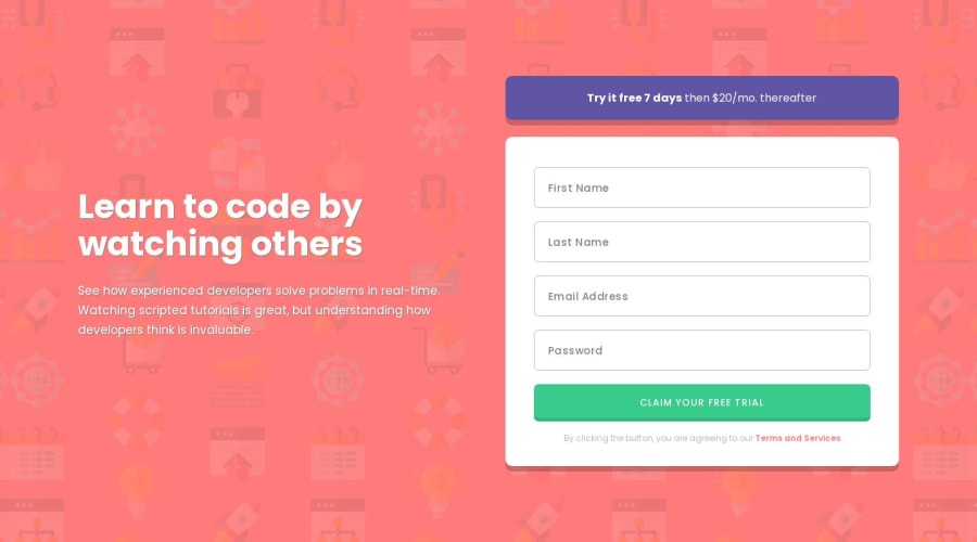 Frontend Mentor Intro Component With Signup Form Using Html Css And Js Coding Challenge Solution