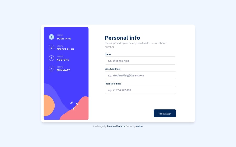 Frontend Mentor Multi Step Form Built With Next Js Tailwindcss And