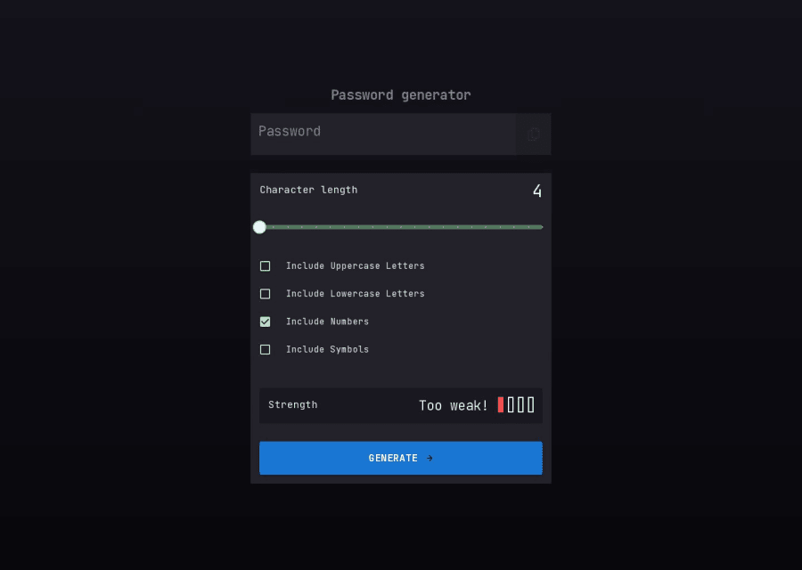 Frontend Mentor Password Generator Using Nextjs Coding Challenge Solution