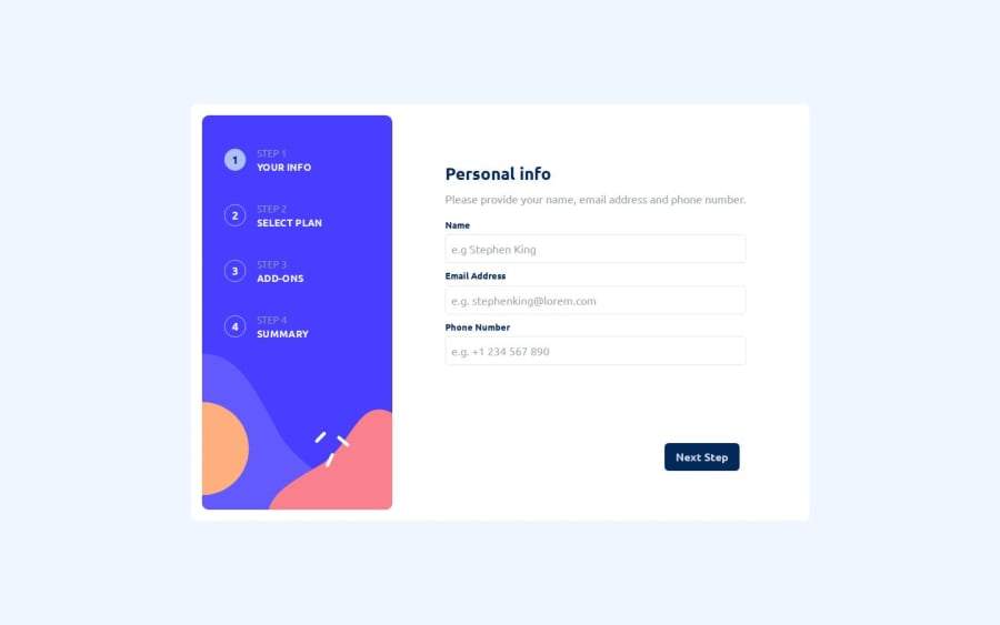 Frontend Mentor Multi Step Form Built With Reactjs And Tailwindcss Coding Challenge Solution