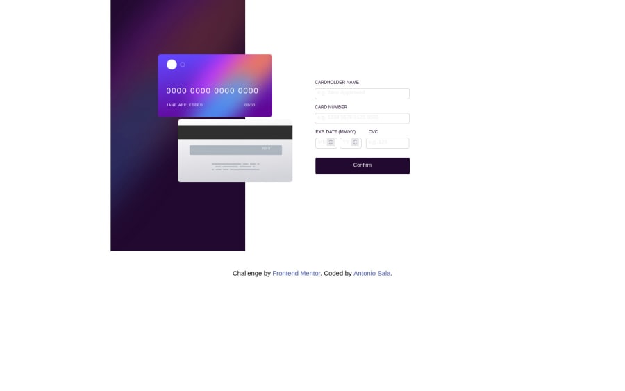 Frontend Mentor Interactive Card Details Form Coding Challenge Solution