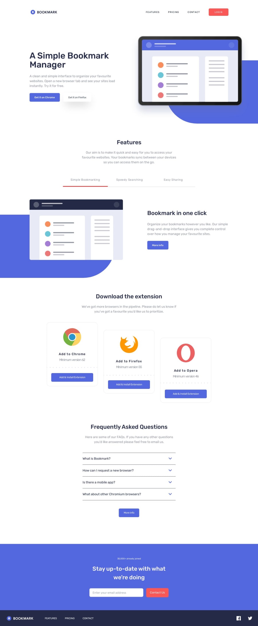 Frontend Mentor Bookmark Landing Page React Js Tailwind Css