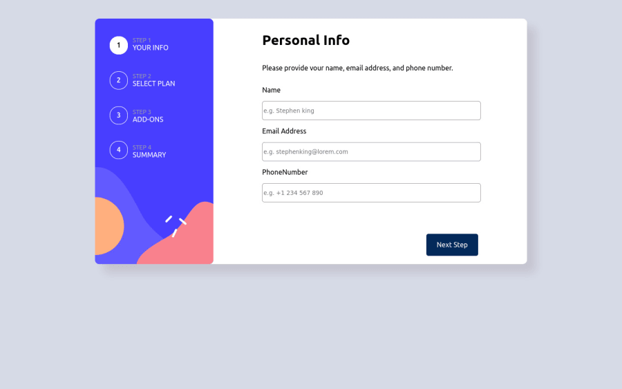 Frontend Mentor Multi Step Form Code Main Coding Challenge Solution