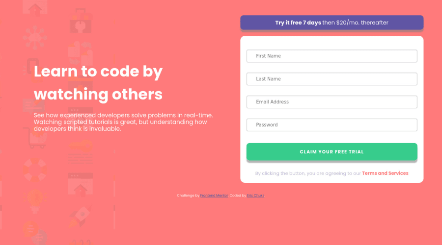 Frontend Mentor Intro Component With Sign Up Form Using Html Css And Javascript Coding