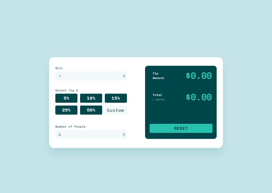 Frontend Mentor | Tip calculator using React.js using useReducer and ... Frontend Mentor | Tip calculator using React.js using useReducer and ...