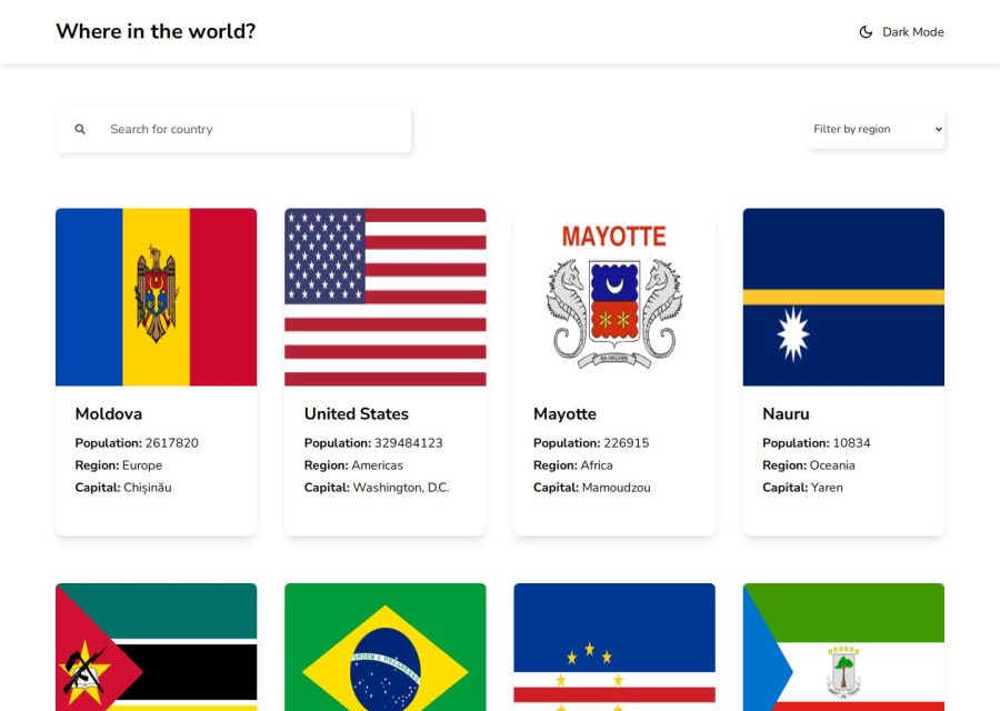Frontend Mentor Rest Countries Api With Color Theme Switcher Coding