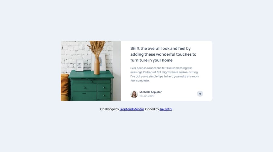 Frontend Mentor Article Preview Component Built Using Html Css And Javascript Coding
