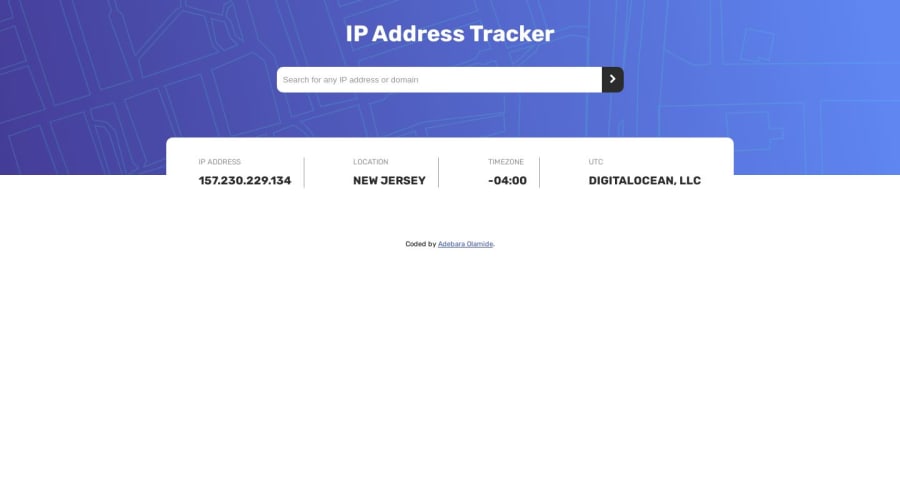 Frontend Mentor Ip Tracker Of Address Entered In The Input Field Using Api Coding Challenge