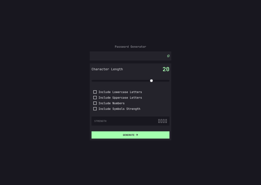 Frontend Mentor Password Generator Coding Challenge Solution