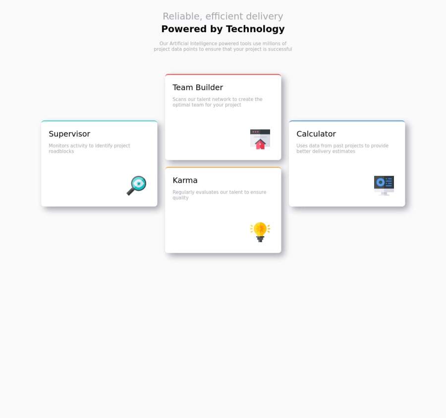 Frontend Mentor Four Card Section Using Css Coding Challenge Solution