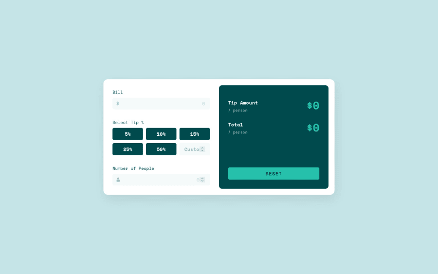 Frontend Mentor Tip Calculator App Html Css And Javascript Coding Challenge Solution