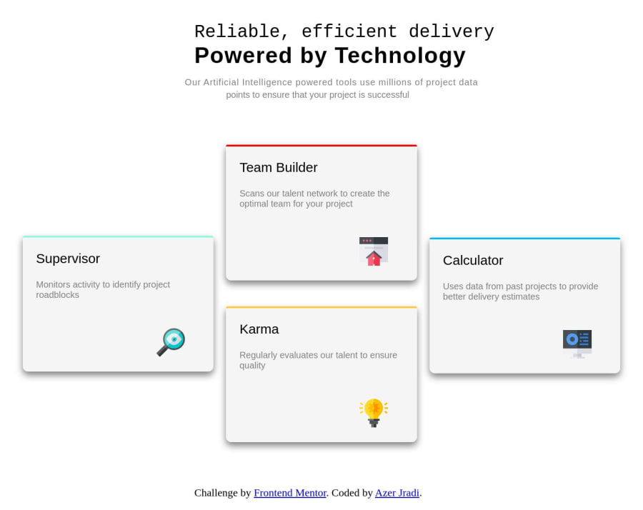 Frontend Mentor | Four card feature section coding challenge solution Frontend Mentor | Four card feature section coding challenge solution
