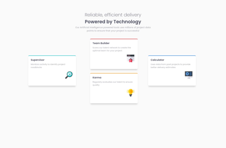 Frontend Mentor Four Card Feature Section Coding Challenge Solution