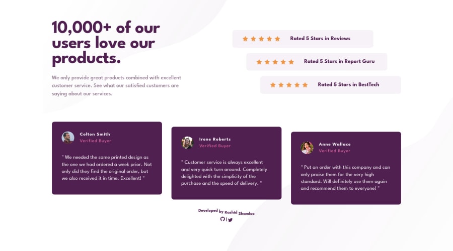 Frontend Mentor Responsive Social Proof Section Using Html5 Sass Flexbox Coding Challenge
