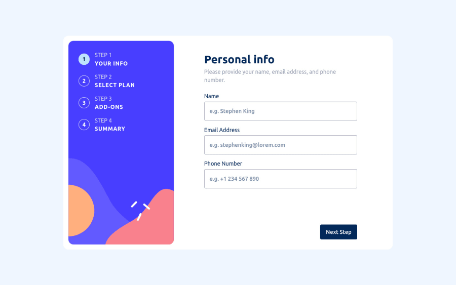 Frontend Mentor Multi Step Form Built Mobile First Using React Coding Challenge Solution