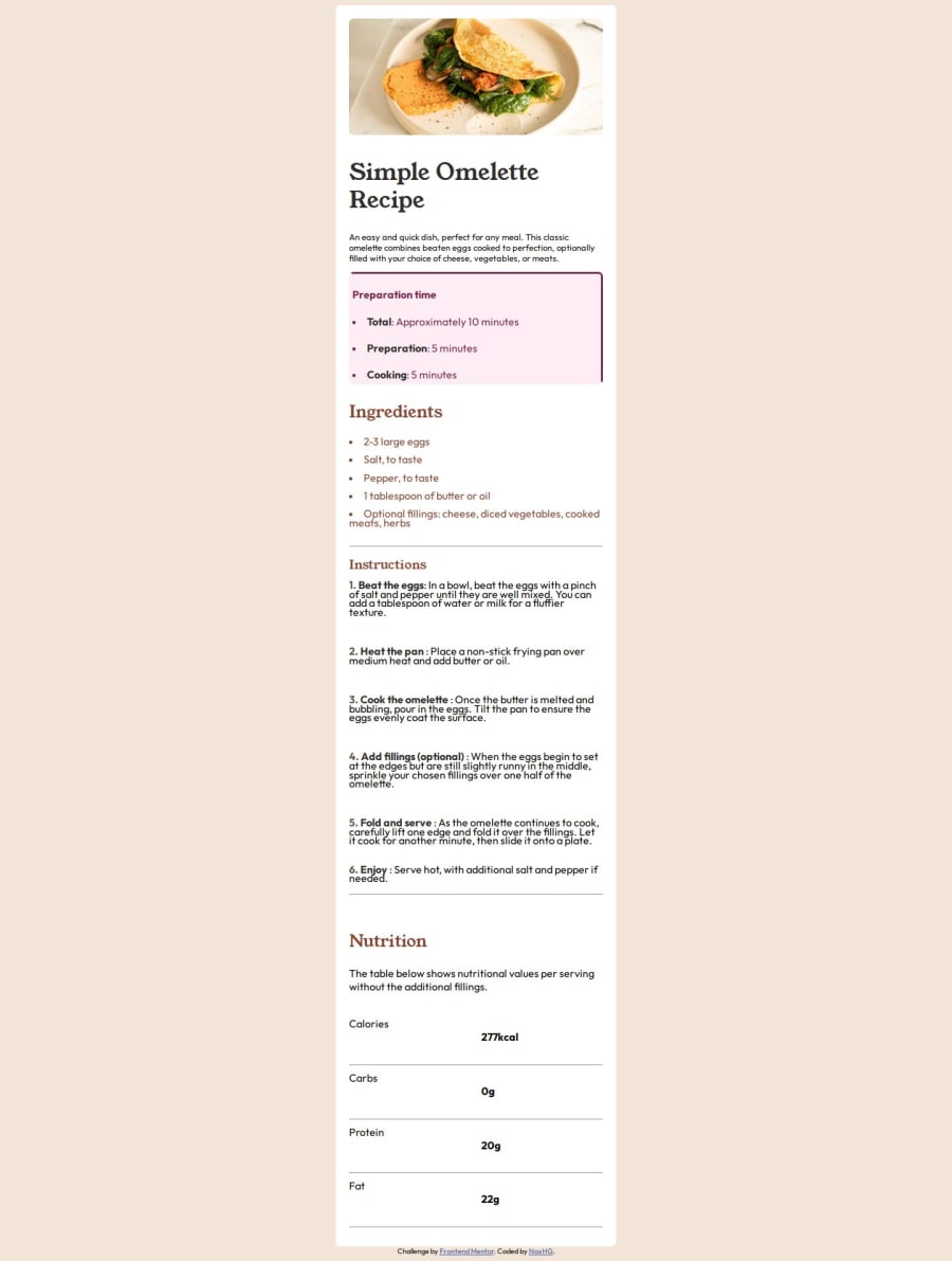 Frontend Mentor Recipe Page Html And Css Vs Code Coding Challenge Solution