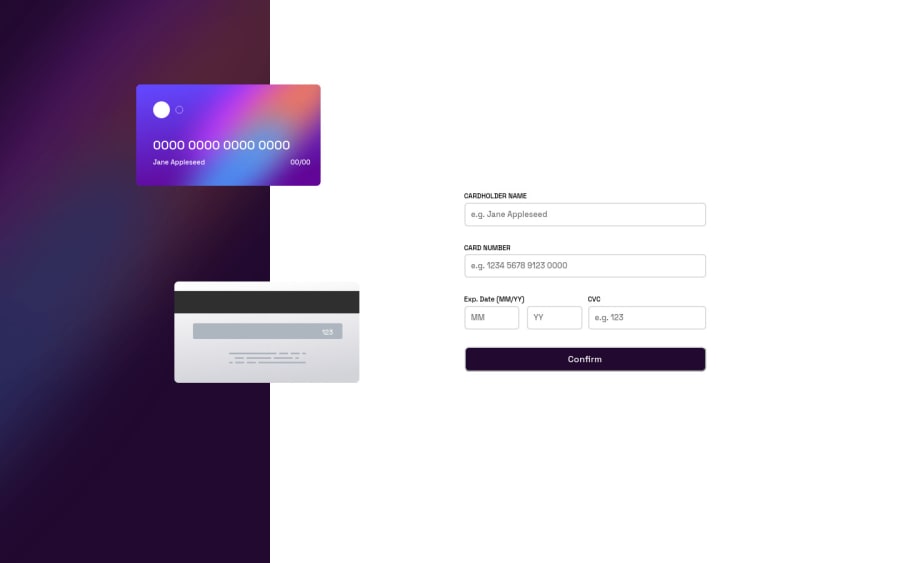 Frontend Mentor Responsive Credit Card Form Using Html Css Sass And Javascript Coding