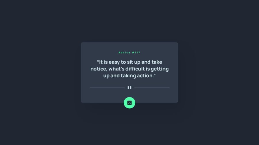 Frontend Mentor Advice Generator With Vanilla Javascript Coding Challenge Solution