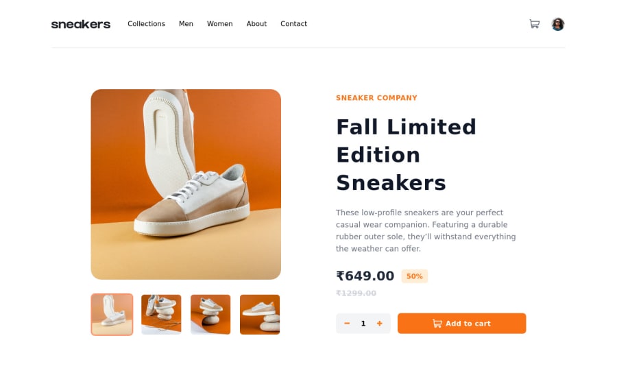 Frontend Mentor Ecommerce Product Page Using Nextjs And Tailwind Css Coding Challenge Solution