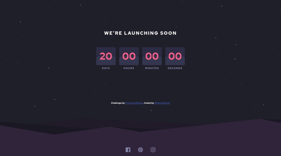 Frontend Mentor Launch Countdown Timer Coding Challenge Solution