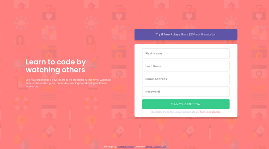 Frontend Mentor Responsive Web Form Built With Html5 Css3 Flexbox