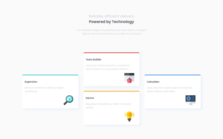 Frontend Mentor Four Card Section Master Using Css Grid Coding