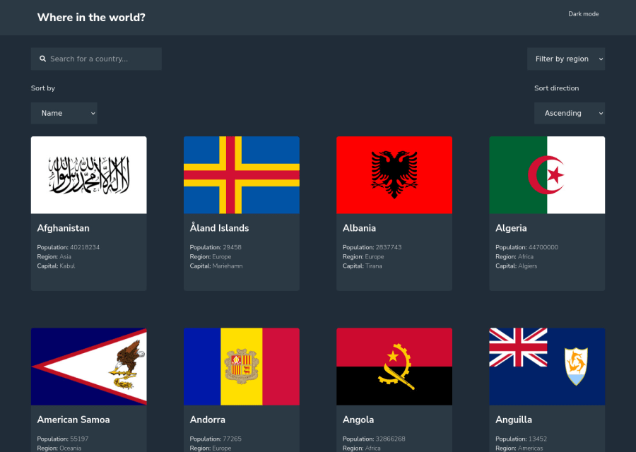 Frontend Mentor Countries Api With Sort Feature Coding Challenge Solution