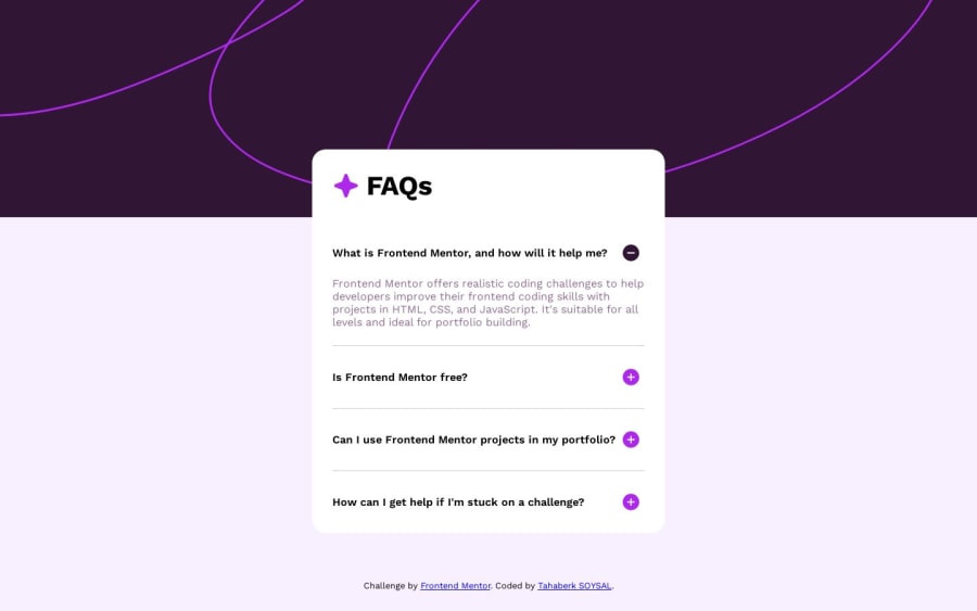 Frontend Mentor Vanilla Css Javascript Faq Accordion Component Coding