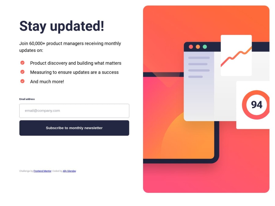 Frontend Mentor Newsletter Signup Coding Challenge Solution