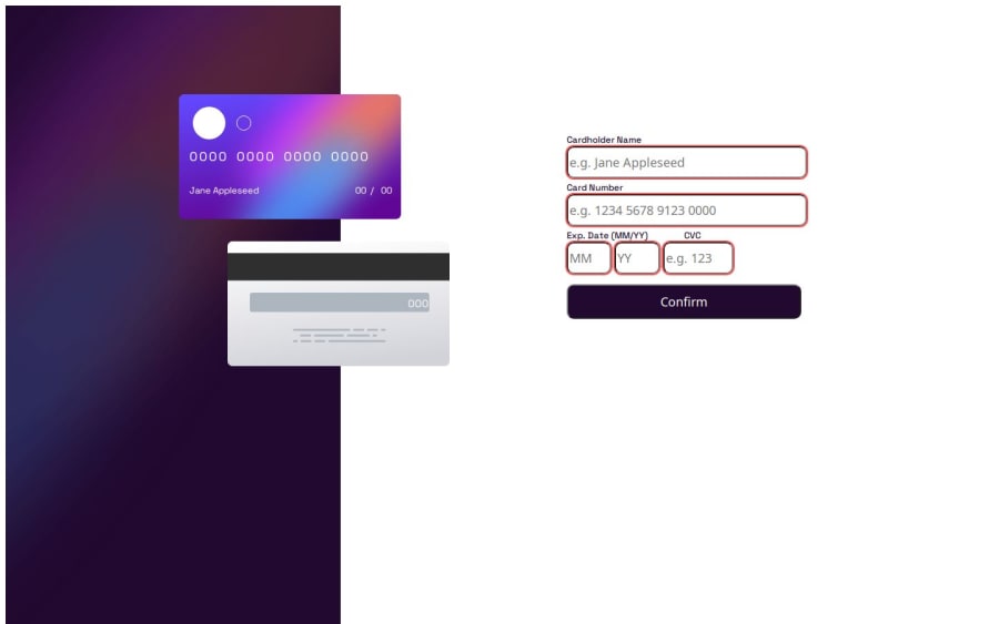 Frontend Mentor Interactive Card Detail Form Coding Challenge Solution