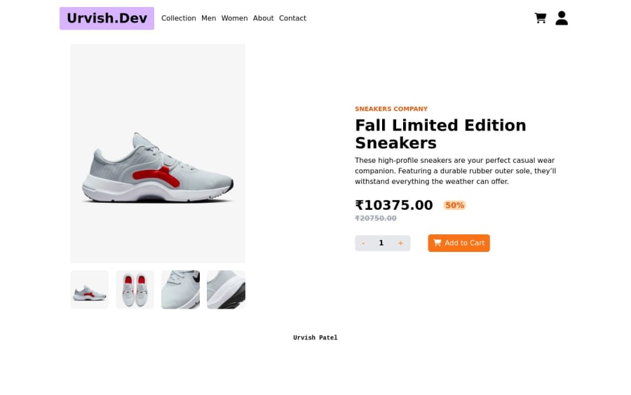 Frontend Mentor Responsive E Commerce Product Page With Tailwindcss