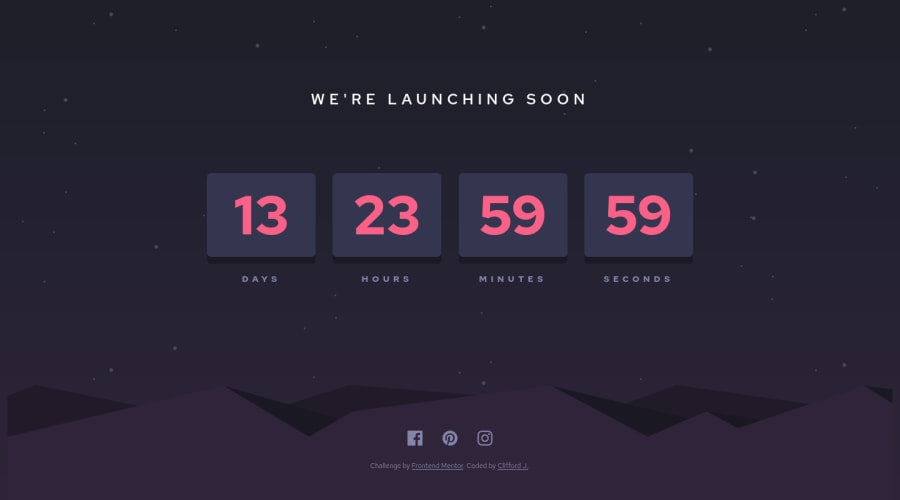 Frontend Mentor Launch Countdown Timer App Using Bootstrap 5 And Vanilla Js Coding Challenge
