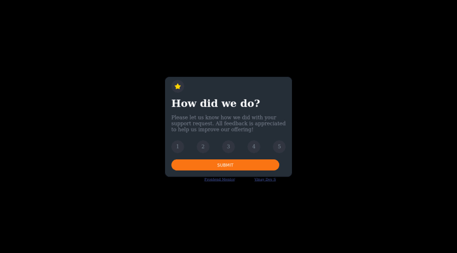 Frontend Mentor Interactive Rating Component Using Vanilla Javascript Coding Challenge Solution