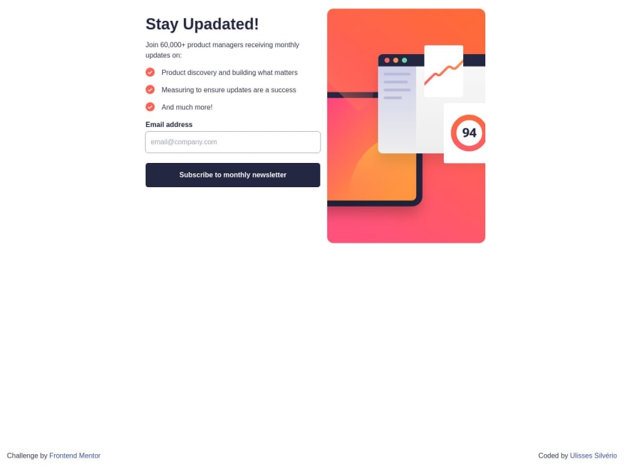 Frontend Mentor Newsletter Built With React Js Typescript And