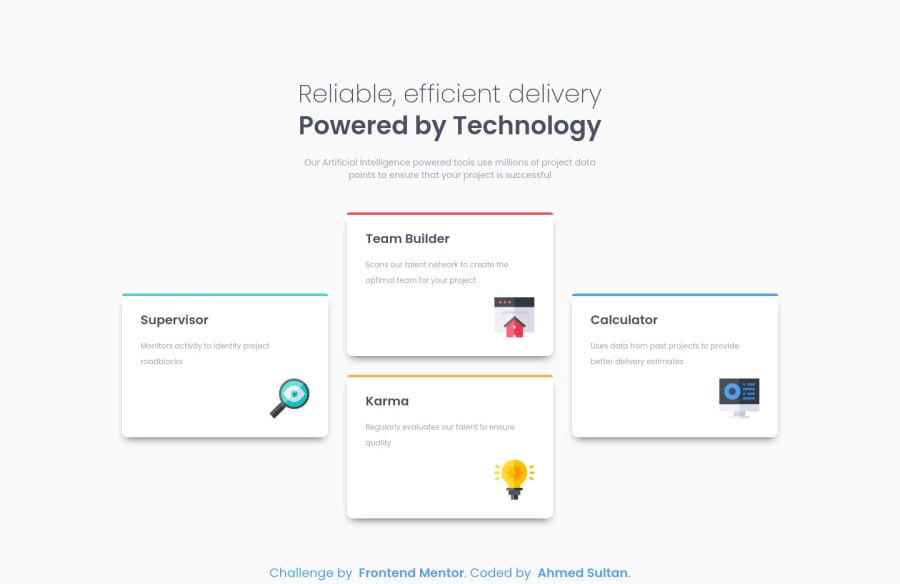 Frontend Mentor Four Card Feature Section Coding Challenge Solution