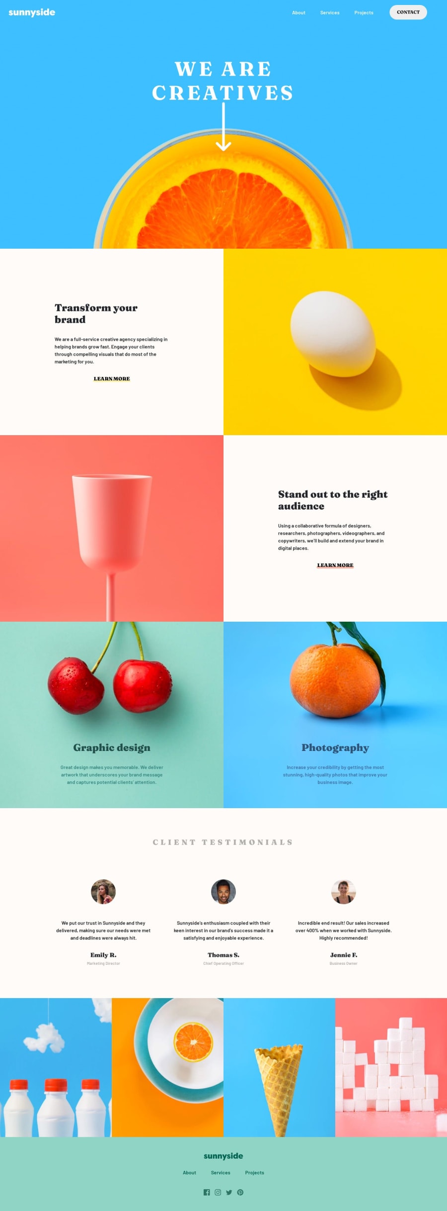 Frontend Mentor Landing Page Sunnyside Html Css And Bootstrap Coding Challenge Solution