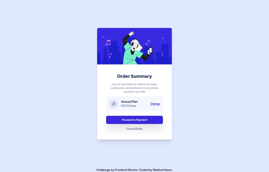 Frontend Mentor Order Summary Component Using Html And Tailwind Css Coding Challenge Solution