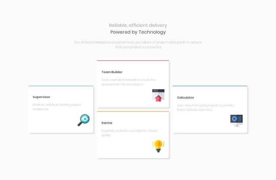 Frontend Mentor Four Card Feature Section Using Html And Css Coding Challenge Solution
