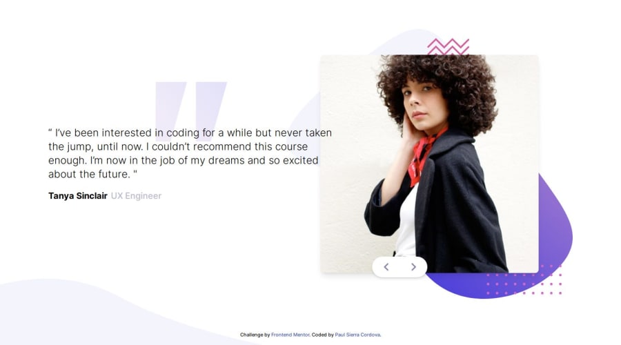 Frontend Mentor Responsive Testimonial Slide With Tailwind Css And Js Coding Challenge Solution