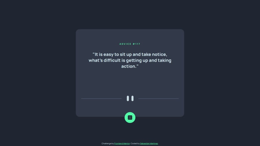 Frontend Mentor Advice Generator App Html Css Js Api Json Coding Challenge Solution