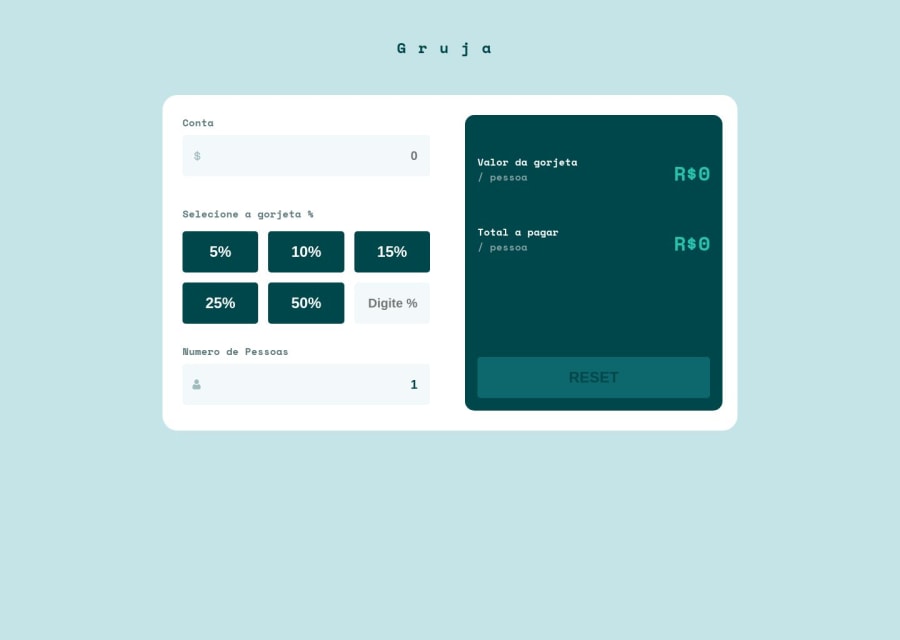 Frontend Mentor | Responsive Tip Calculator App coding challenge solution Frontend Mentor | Responsive Tip Calculator App coding challenge solution