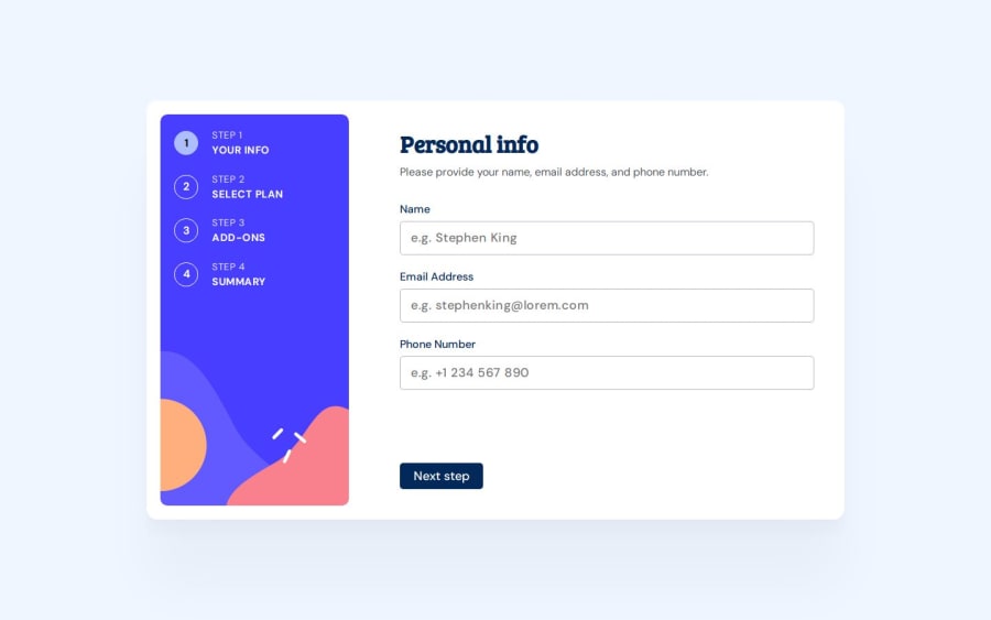 Frontend Mentor Multi Step Form Challenge With Vuejs And Scss Coding Challenge Solution