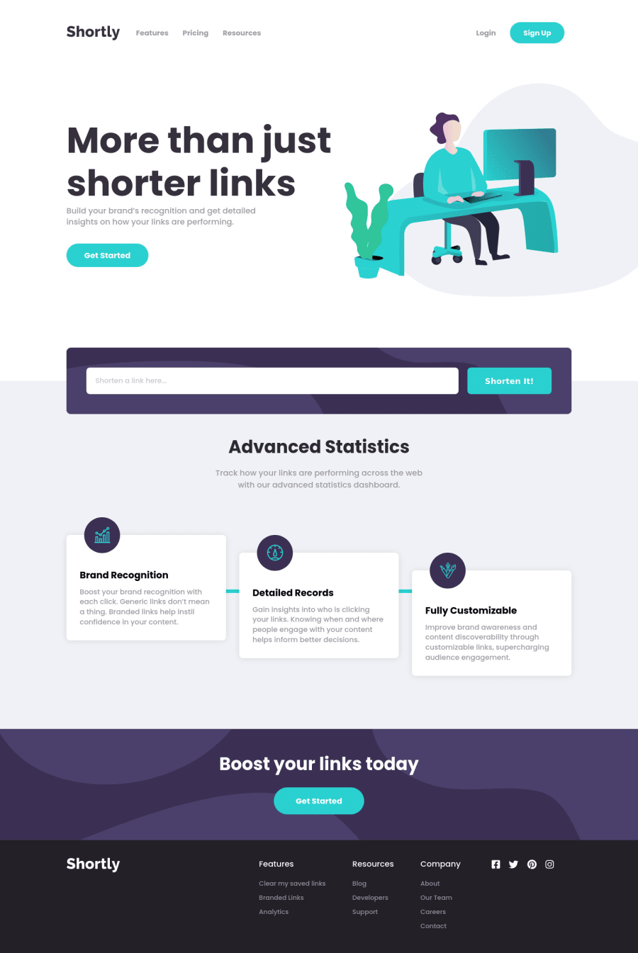 Frontend Mentor Shortly Url Shortening Api Challenge Coding Challenge Solution
