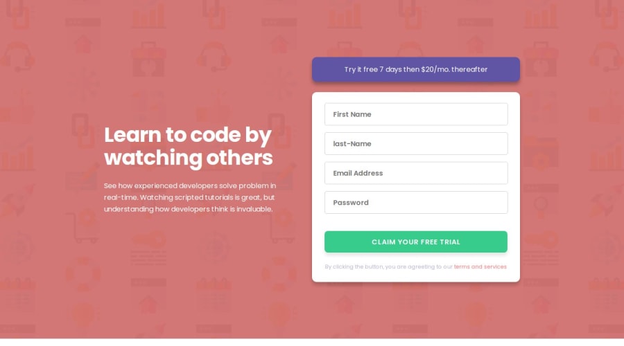 Frontend Mentor Intro Component With Signup Form Using Html Css And Js Coding Challenge Solution