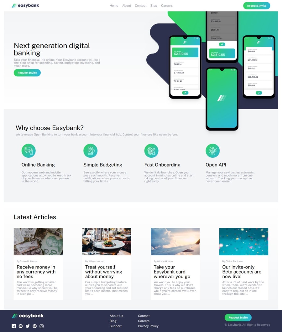Frontend Mentor | Easybank Landing Page coding challenge solution Frontend Mentor | Easybank Landing Page coding challenge solution