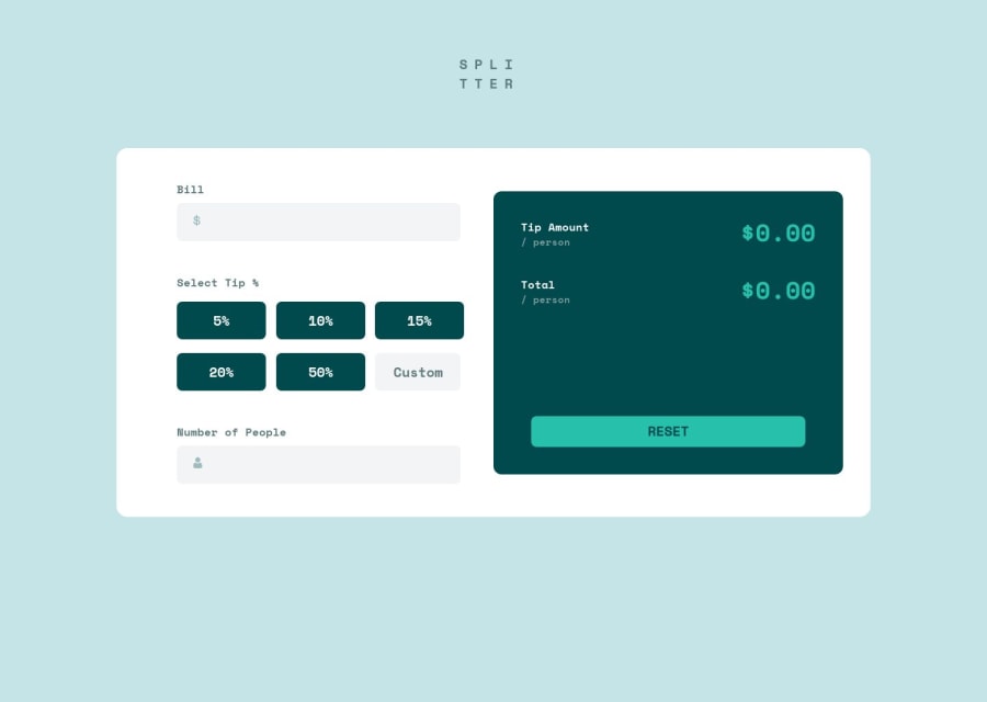 Frontend Mentor Tip Calculator Web App Using Tailwindcss And Vanilla