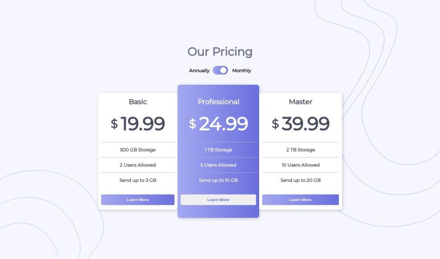 Frontend Mentor Pricing Component Css Only Coding Challenge Solution